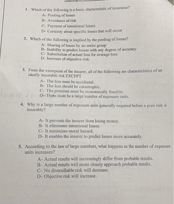 Solved 1. Which of the following is a basic characteristic | Chegg.com