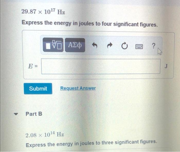 Solved Calculate the energy of a photon of each | Chegg.com