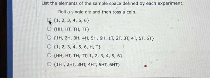 Solved List the elements of the sample space defined by each | Chegg.com
