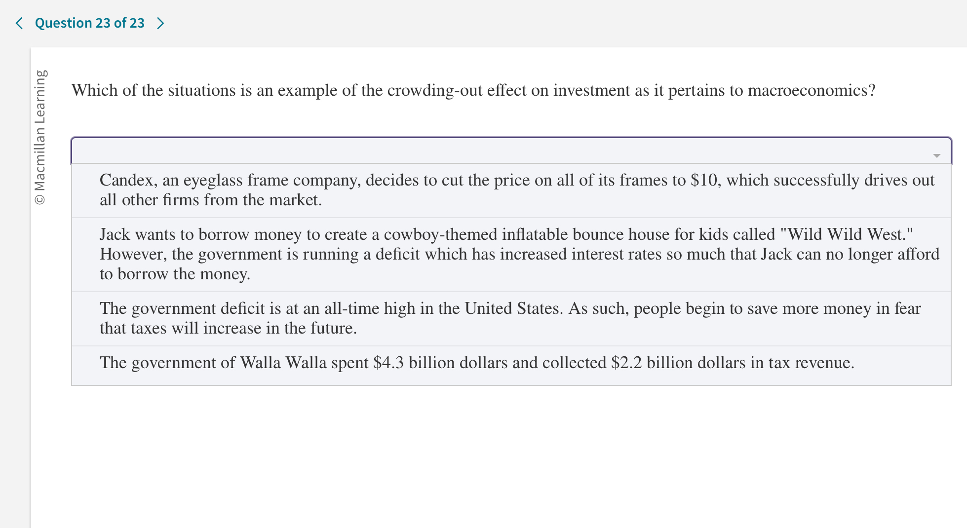 Solved Question 23 ﻿of 23 Which Of The Situations Is An