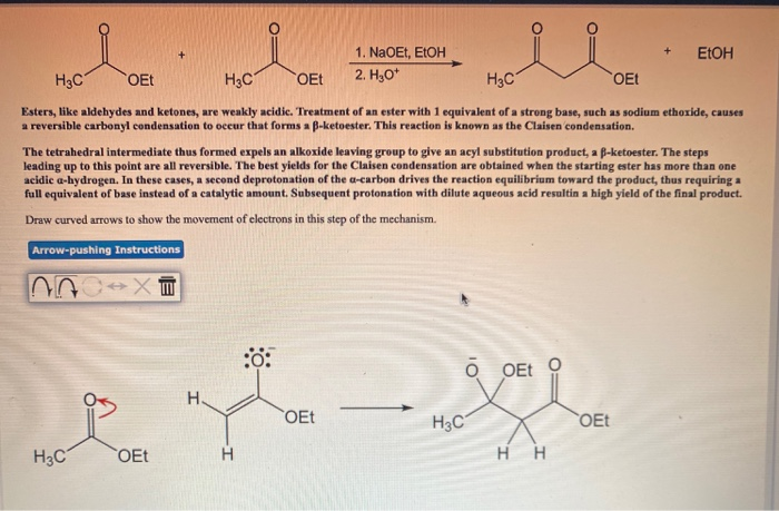 Solved + 1. NaOET, ETOH EtOH H3C OEt H3C OEt 2. H30* H3C OE | Chegg.com