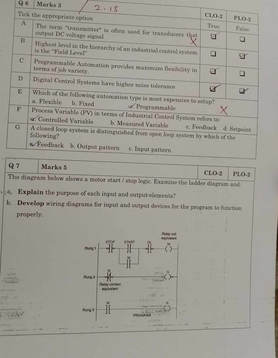 Solved \table[[Q1,Marks 4,13,]]grade in the course.a. | Chegg.com