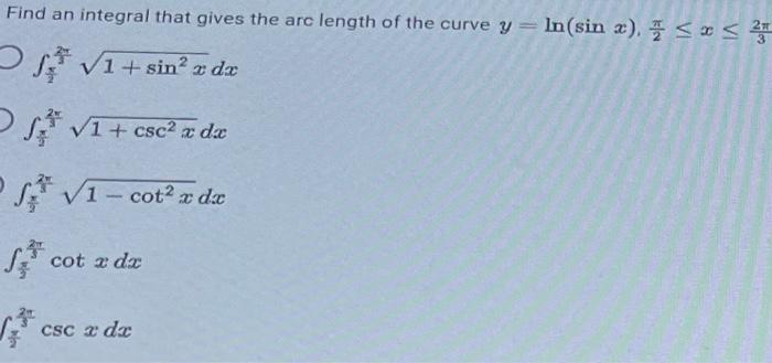 Solved Find an integral that gives the arc length of the | Chegg.com