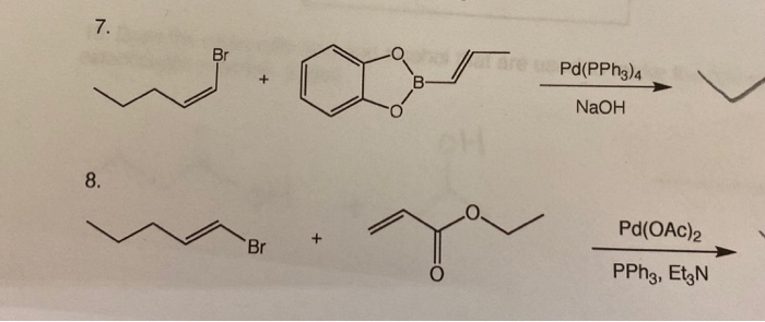 Solved Pd(PPh)4 NaOH Pd(OAC)2 PPhy, Et N 1. NBS, light 2. | Chegg.com