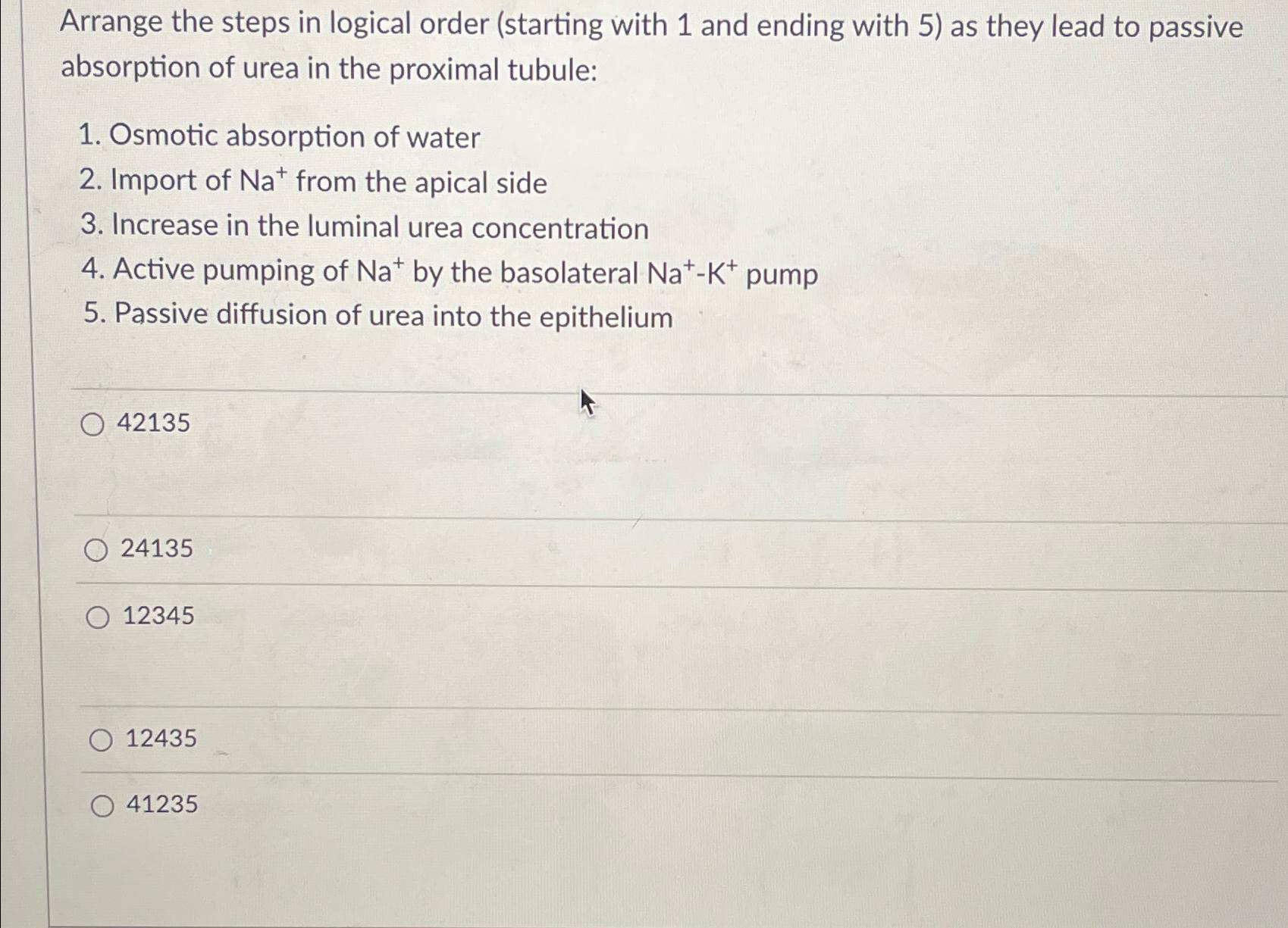 Arrange the steps in logical order (starting with 1 | Chegg.com