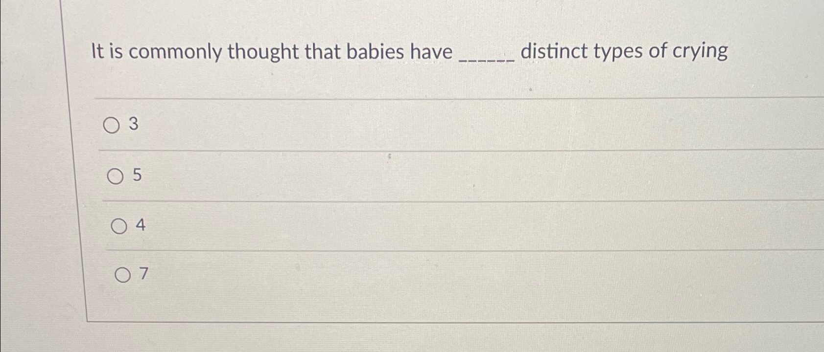 Solved It is commonly thought that babies have distinct | Chegg.com