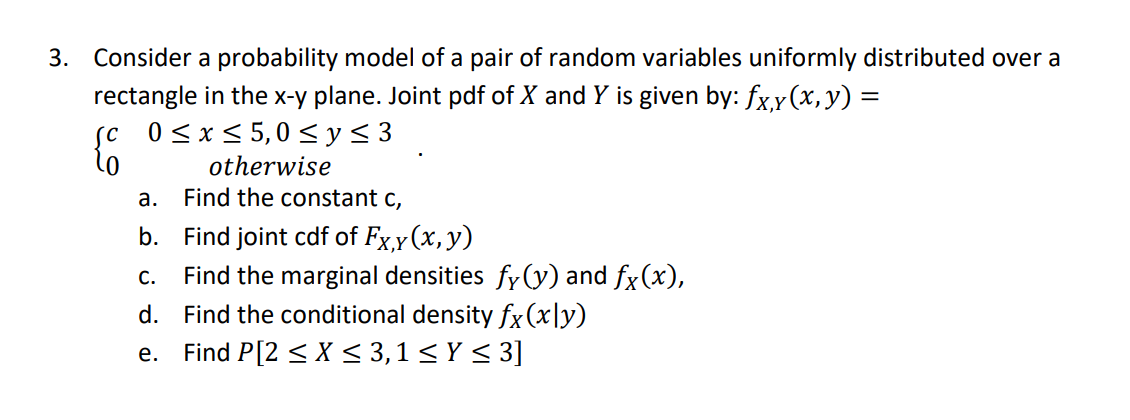Solved Consider a probability model of a pair of random | Chegg.com