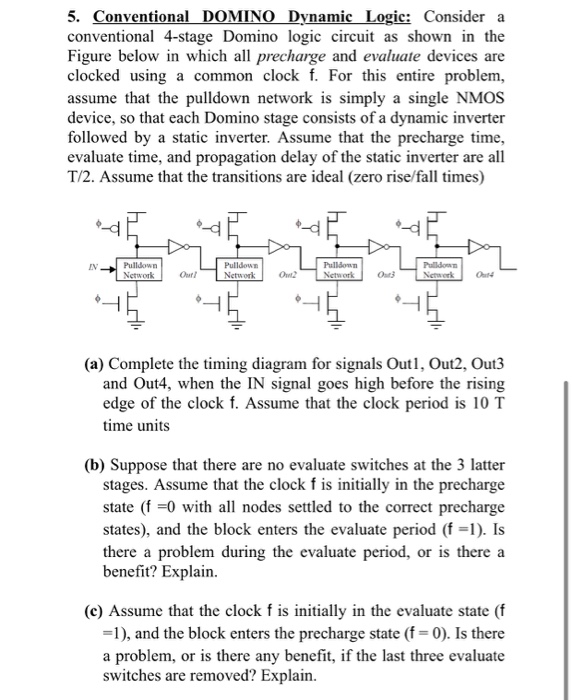 Solved 5. Conventional DOMINO Dynamic Logic: Consider a | Chegg.com