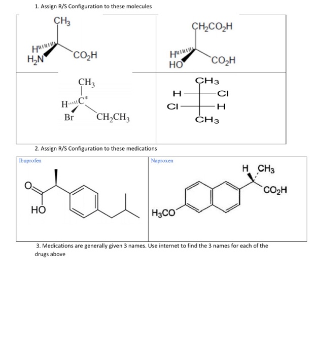 Solved 1. Assign R/S Configuration to these molecules CH3 | Chegg.com