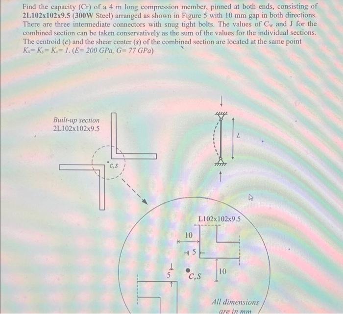 Solved Find the capacity (Cr) of a 4 m long compression | Chegg.com