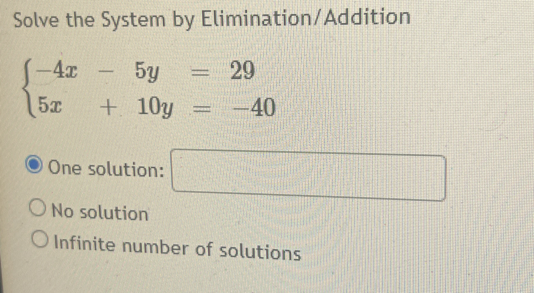 Solved Solve the System by | Chegg.com