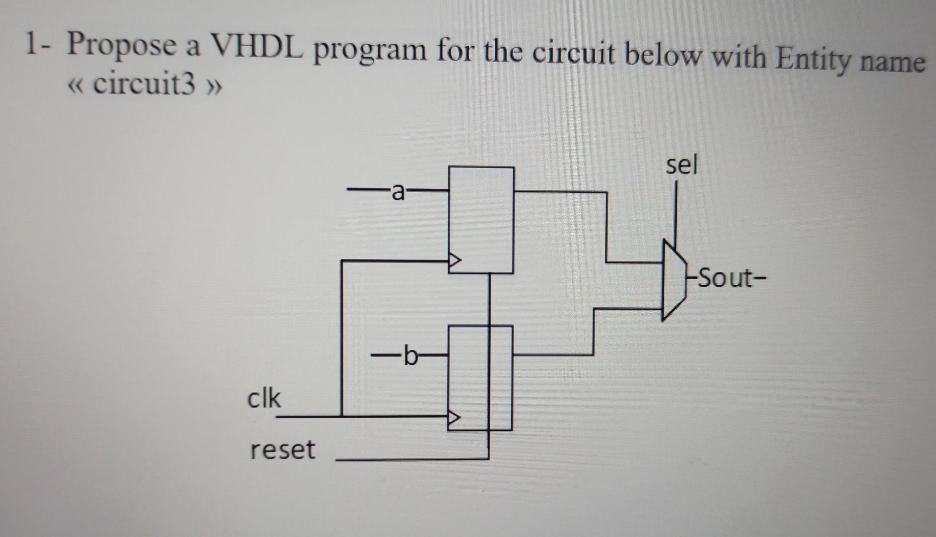 Solved 1 Propose A Vhdl Program For The Circuit Below With