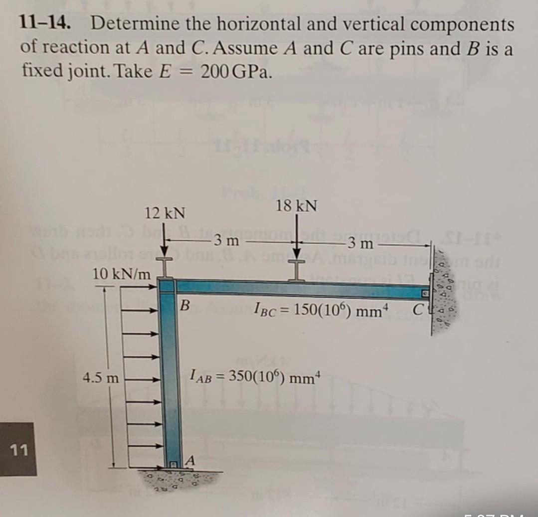 Solved 11-14. Determine the horizontal and vertical | Chegg.com