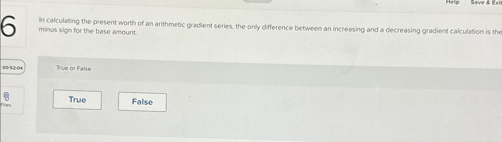 Solved In calculating the present worth of an arithmetic | Chegg.com