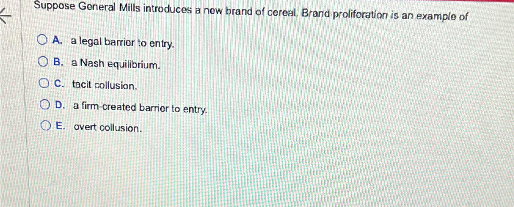 Solved Suppose General Mills introduces a new brand of | Chegg.com