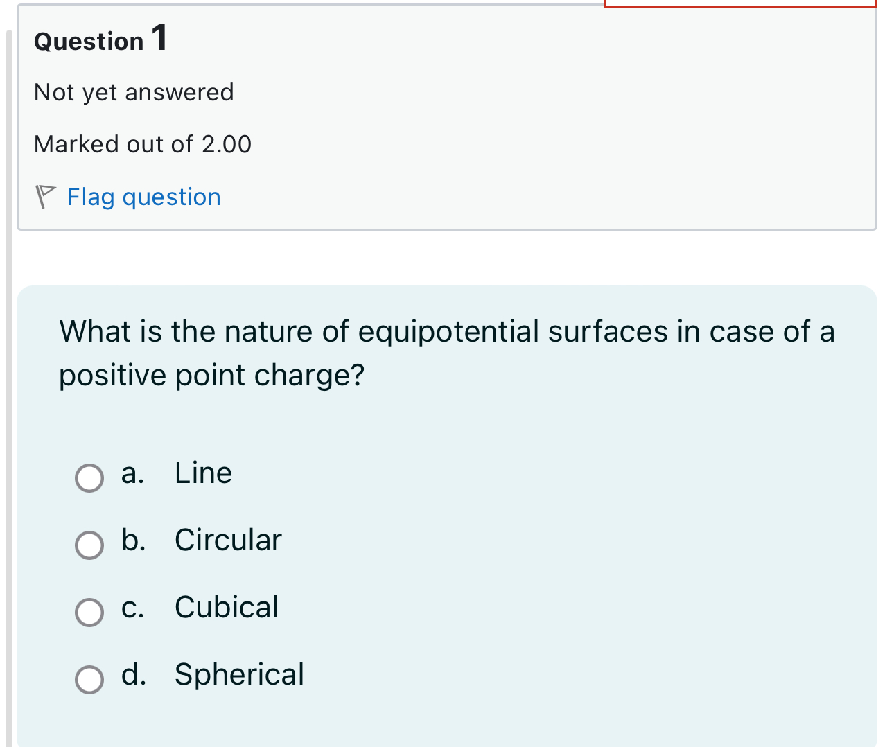 Solved Question 1Not yet answeredMarked out of 2.00Flag | Chegg.com