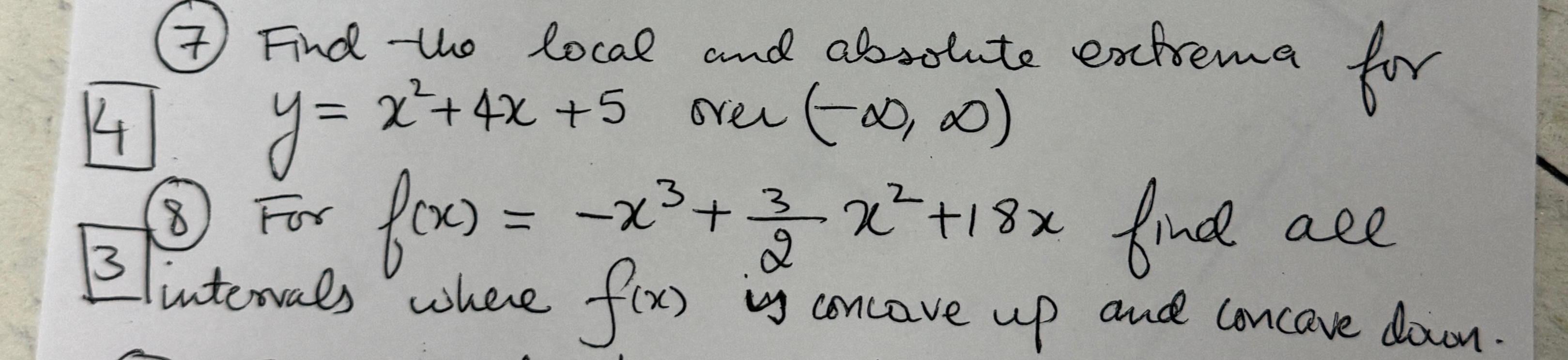 Solved (7) ﻿Find the local and absolute extrema for4 ﻿y | Chegg.com