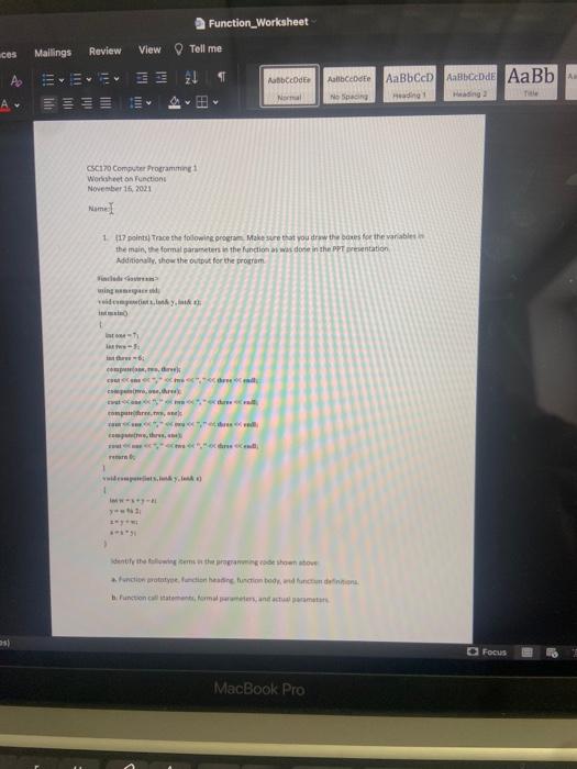 Solved Function_Worksheet Mailings ces Review View Tell me A | Chegg.com