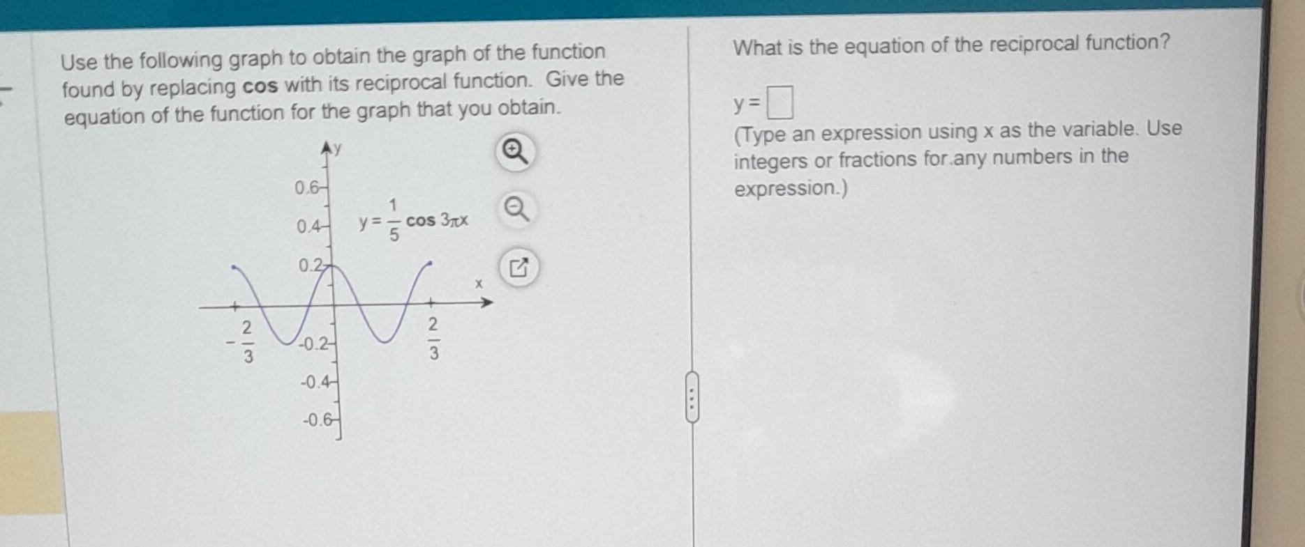 Solved Use the following graph to obtain the graph of the | Chegg.com