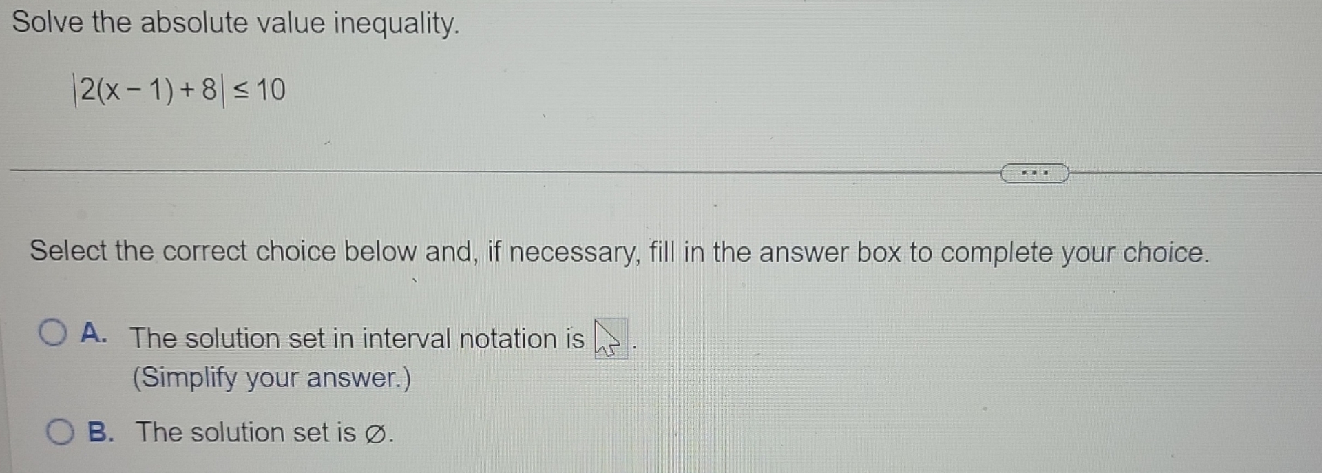Solved Solve the absolute value | Chegg.com
