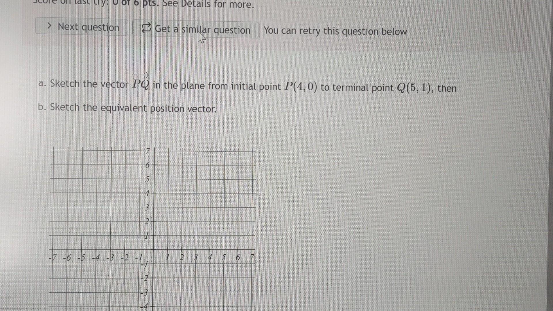 Solved a. Sketch the vector PQ in the plane from initial | Chegg.com