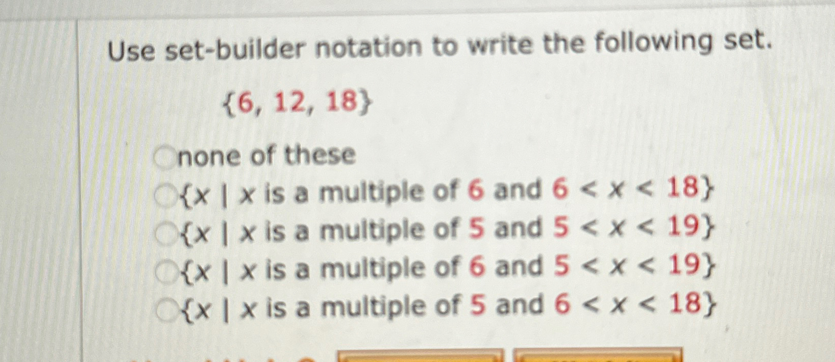 Solved Use set-builder notation to write the following | Chegg.com