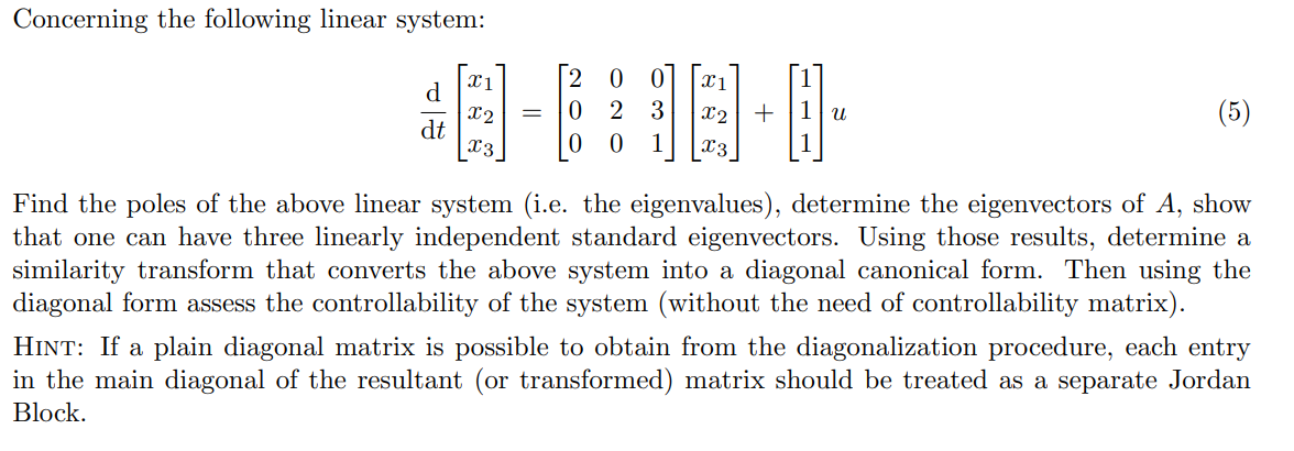 Solved Concerning the following linear | Chegg.com