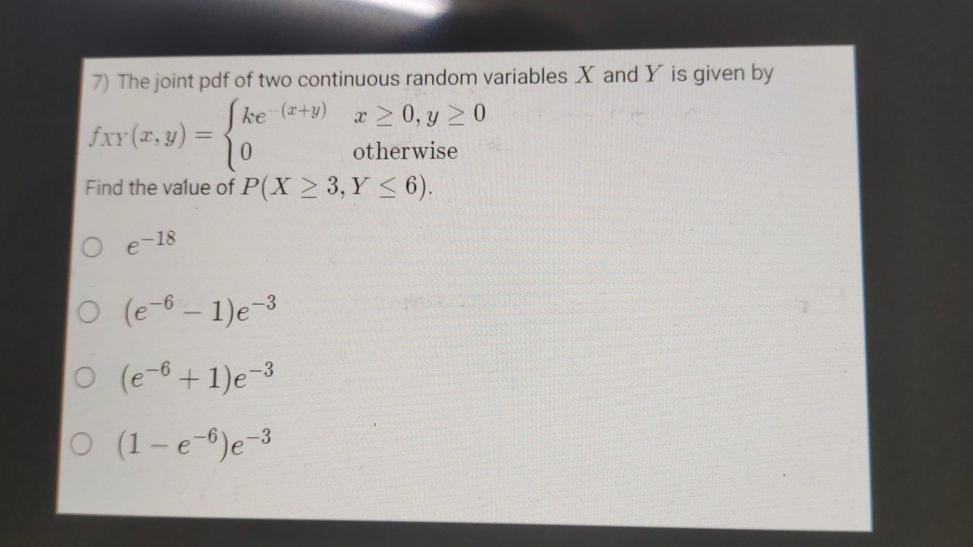 Solved 7 The Joint Pdf Of Two Continuous Random Variables X