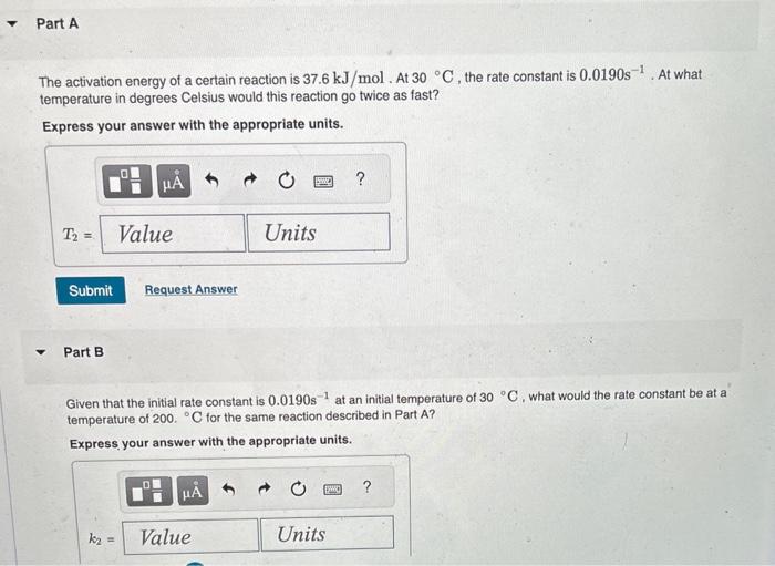 Solved The Arrhenius equation shows the relationship between | Chegg.com