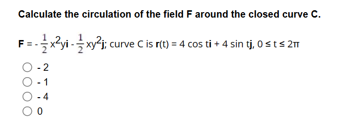 Solved Calculate the circulation of the field F ﻿around the | Chegg.com