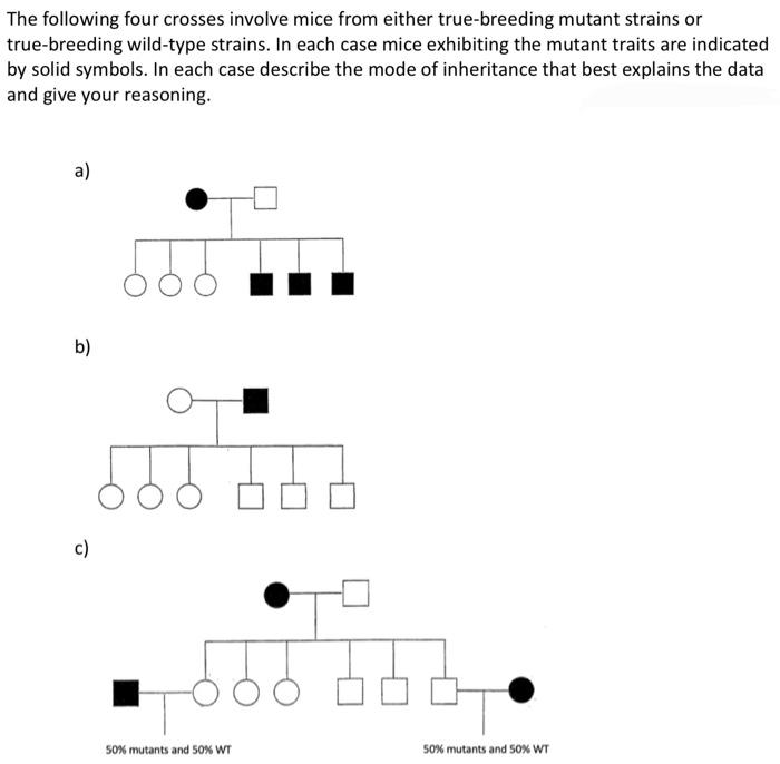 Solved The following four crosses involve mice from either | Chegg.com