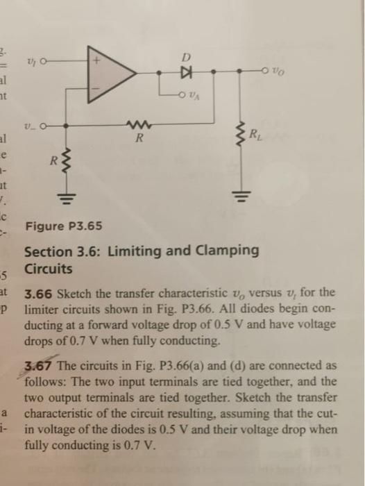 Solved Section 3.6: Limiting and Clamping Circuits 3.66 | Chegg.com