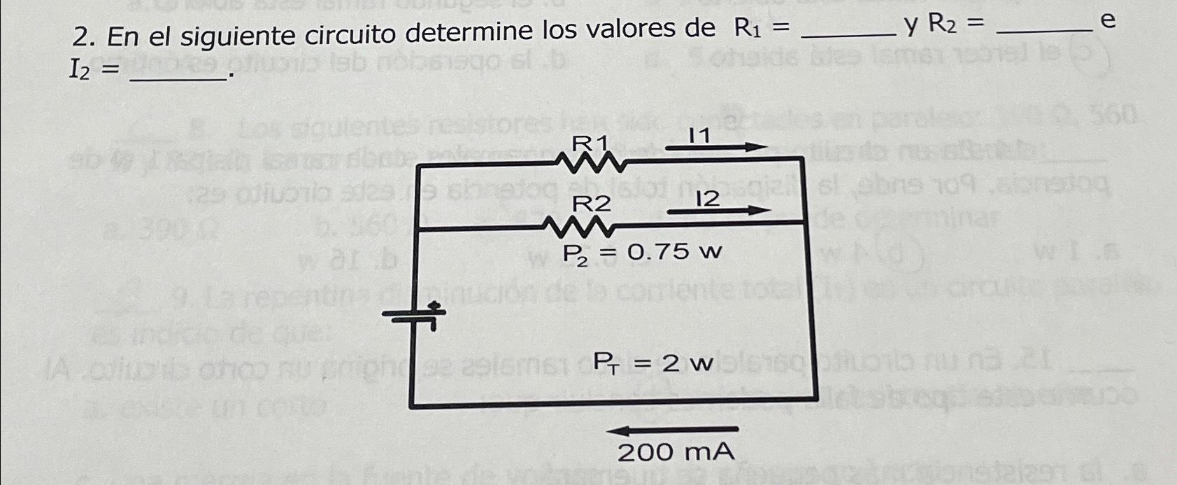 Solved En el siguiente circuito determine los valores de | Chegg.com