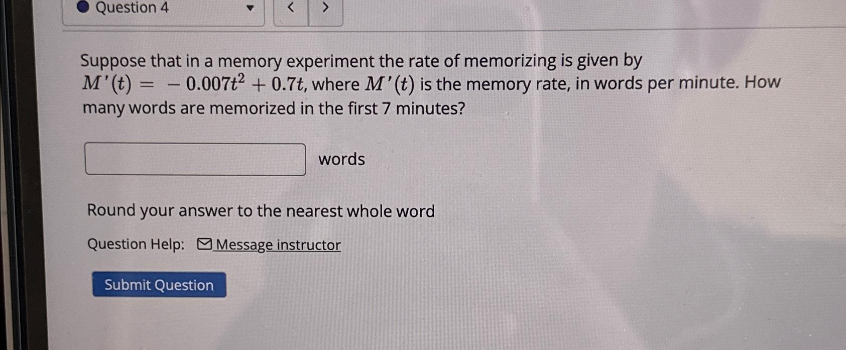 Solved Question 4Suppose that in a memory experiment the | Chegg.com
