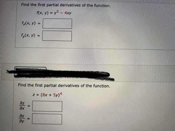 Solved Find the first partial derivatives of the function. | Chegg.com