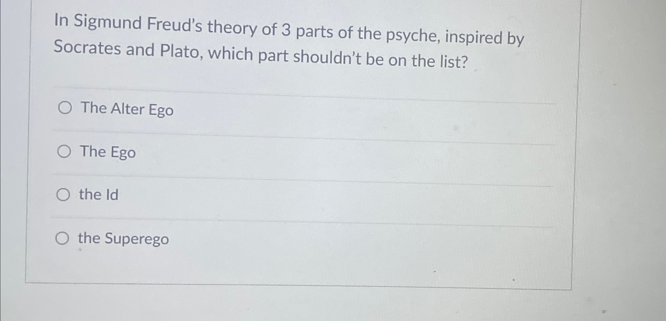 Solved In Sigmund Freud's theory of 3 ﻿parts of the psyche, | Chegg.com