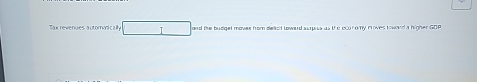 Solved Tax revenues automatically and the budget moves from | Chegg.com