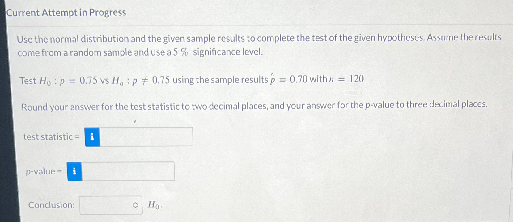 Solved Current Attempt in ProgressUse the normal | Chegg.com