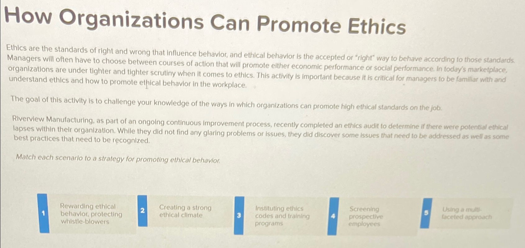 Solved How Organizations Can Promote EthicsEthics are the | Chegg.com