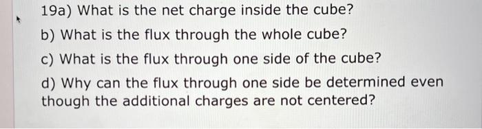 Solved 19a) What is the net charge inside the cube? b) What | Chegg.com