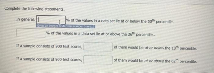 Solved Complete the following statements. In general, % of | Chegg.com