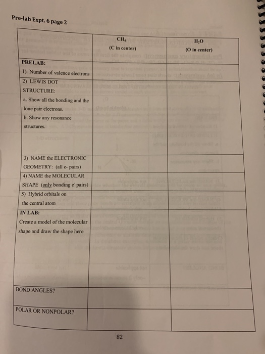 Solved Frrrrroceren Part I Experiment 6 Vsepr Structures