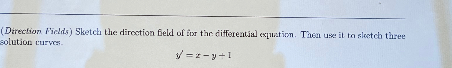 Solved (Direction Fields) ﻿Sketch the direction field of for | Chegg.com