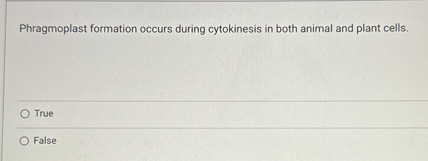 Solved Phragmoplast formation occurs during cytokinesis in | Chegg.com