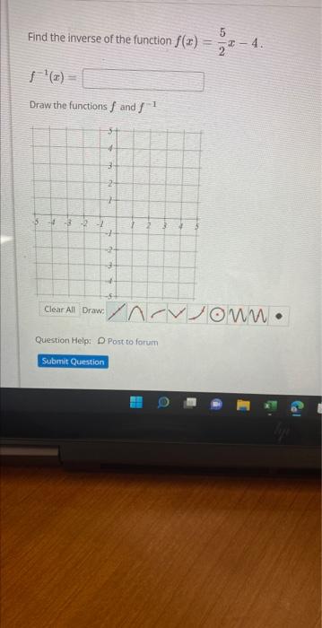 Solved Find the inverse of the function f(x)=25x−4. f−1(x)= | Chegg.com