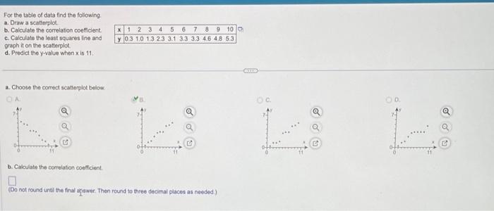 [Solved]: For the table of data find the following. a. Draw