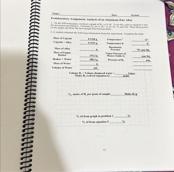 Solved Prelaboratory Assignment: Analysis of an | Chegg.com