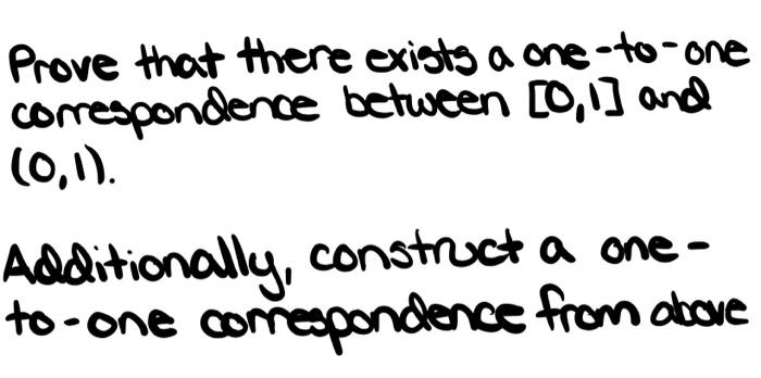 Solved Prove that there exists a cne-to-one correspondence | Chegg.com