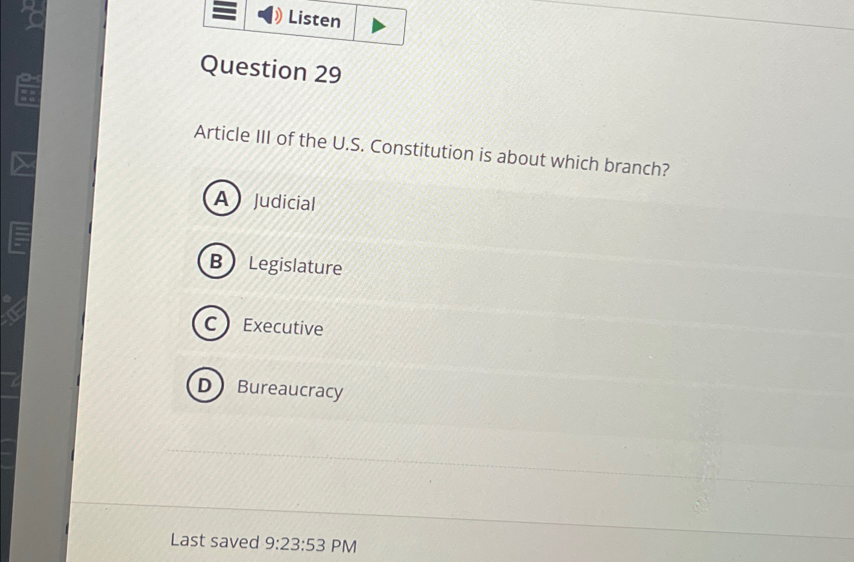 Solved Question 29Article III of the U.S. ﻿Constitution is | Chegg.com