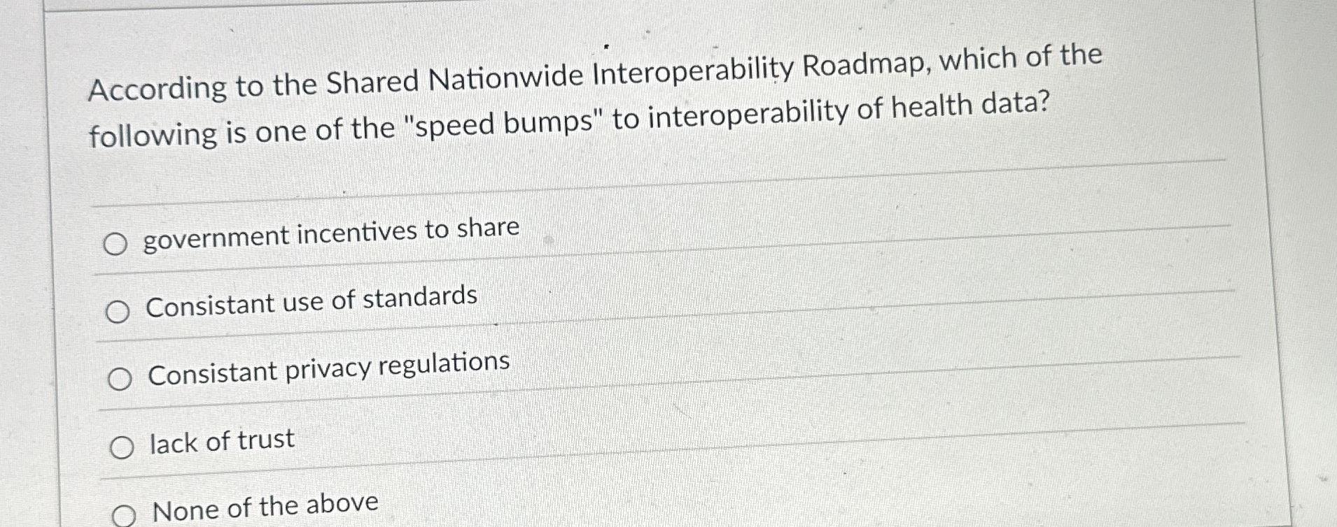 Solved According to the Shared Nationwide Interoperability | Chegg.com